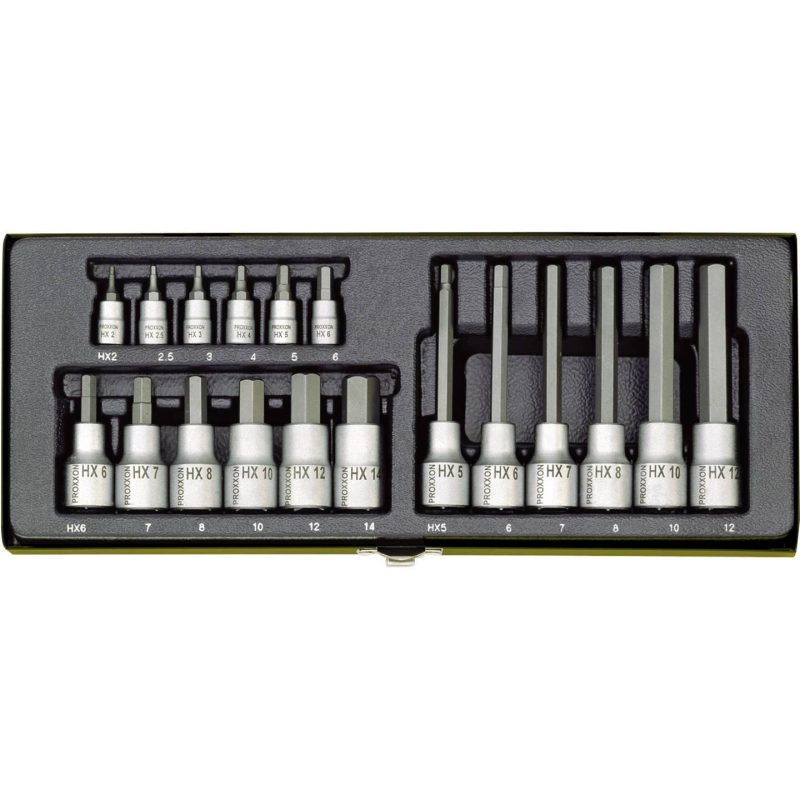 Proxxon set od 18 industrijskih bitova 1/4″ i 1/2″ 23 100