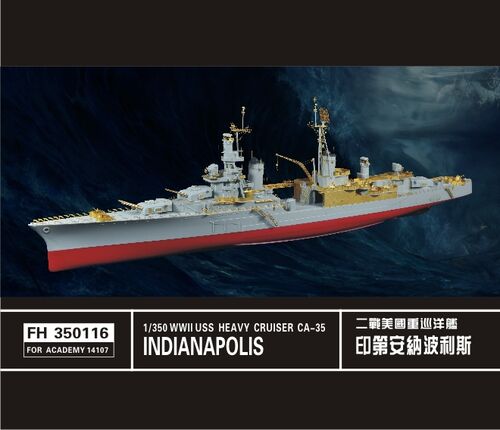 NEW! Flyhawk 350116 WW II Heavy Cruiser USS Indianapolis CA-35 (for Academy 14107)