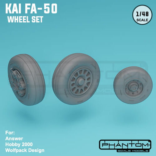 Phantom Scale Models 2023-26-L48 KAI FA-50 / T-50 - 3D-Printed Wheel Set (for Answer / Hobby2000 and Wolfpack Kits)