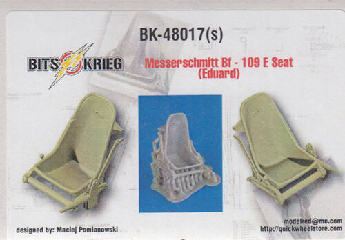 Bitskrieg 48017S Messerschmitt Bf-109 E - Seat (for Eduard Kits)