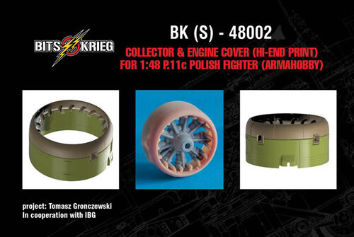Bitskrieg 48002S PZL P.11C - Collector & Engine Cover Hi-End Print (for Arma Hobby Kits)