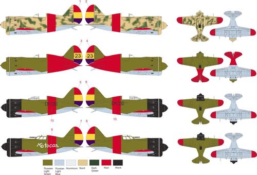 Ropos Models MNFDL72029 Polikarpov I-16 Rata - I-16 captured by Spanish Republicans