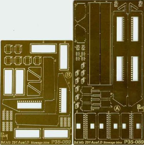 Part P35-089 Sd.Kfz 251/1 Ausf.D stowage bins AFV Club