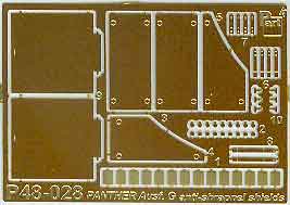 Part P48-028 Panther antishrapnel shields Tamiya
