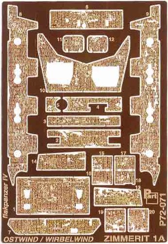 Part P72-071 Zimmerit 1A Flakpanzer IV Hasegawa