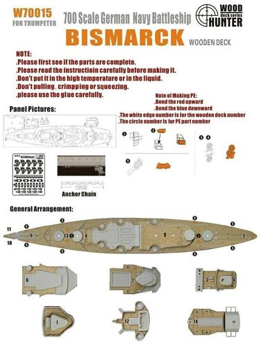 Flyhawk W70015 WWII German Battleship Bismarck (for Trumpeter 05711)