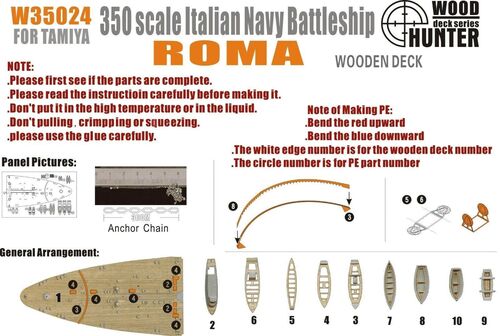 Flyhawk W35024 WWII Italian Battleship Roma (for Trumpeter 05318）