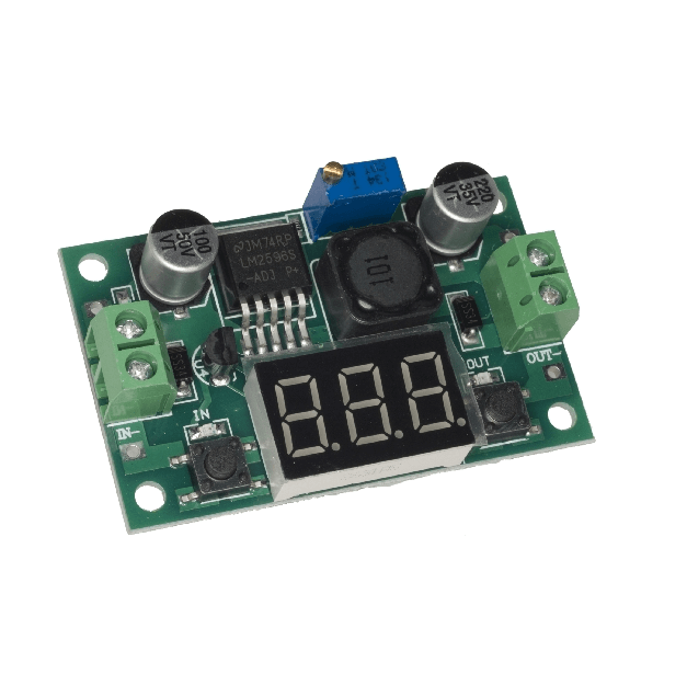 DC/DC konvertor LM2596S, 2A, 150kHz, Input 3-40V, Output 1.5-35V, Eff 92%, LED displej step down