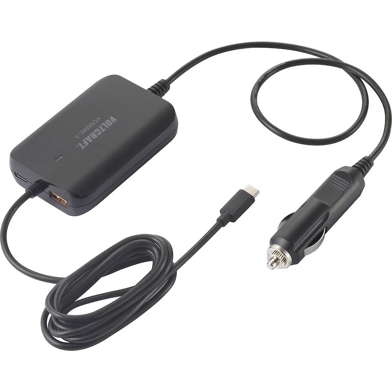 Punjac za laptop VOLTCRAFT VC100WC-3 100W za auto upaljač Type C