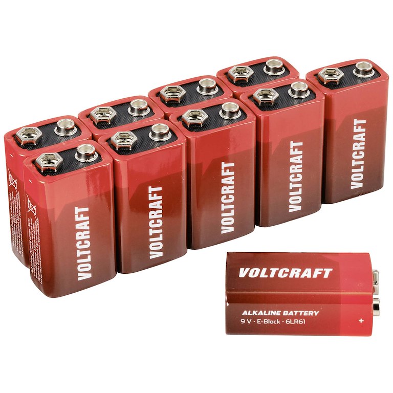 Set 10 baterija VOLTCRAFT 6LR61 9 V / PP3