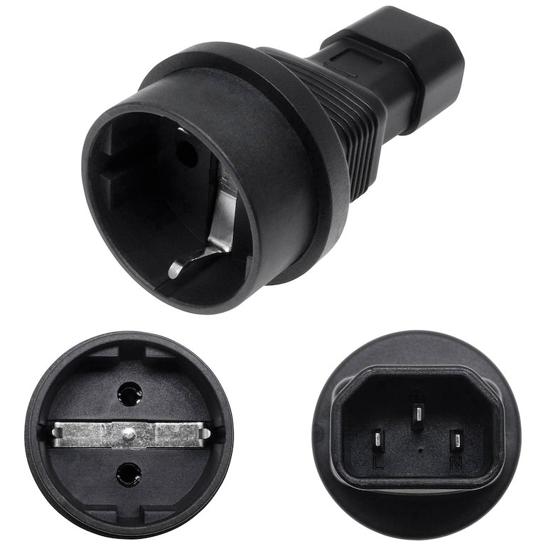 Adapter napojni CEE7 šuko – C14 muški