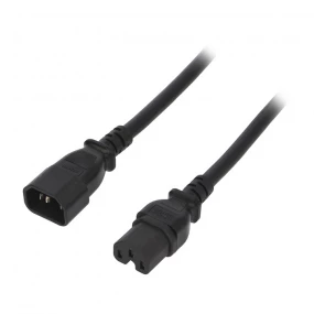 Kabl napojni C14 muški – C15 ženski 1.8m 3x2mm