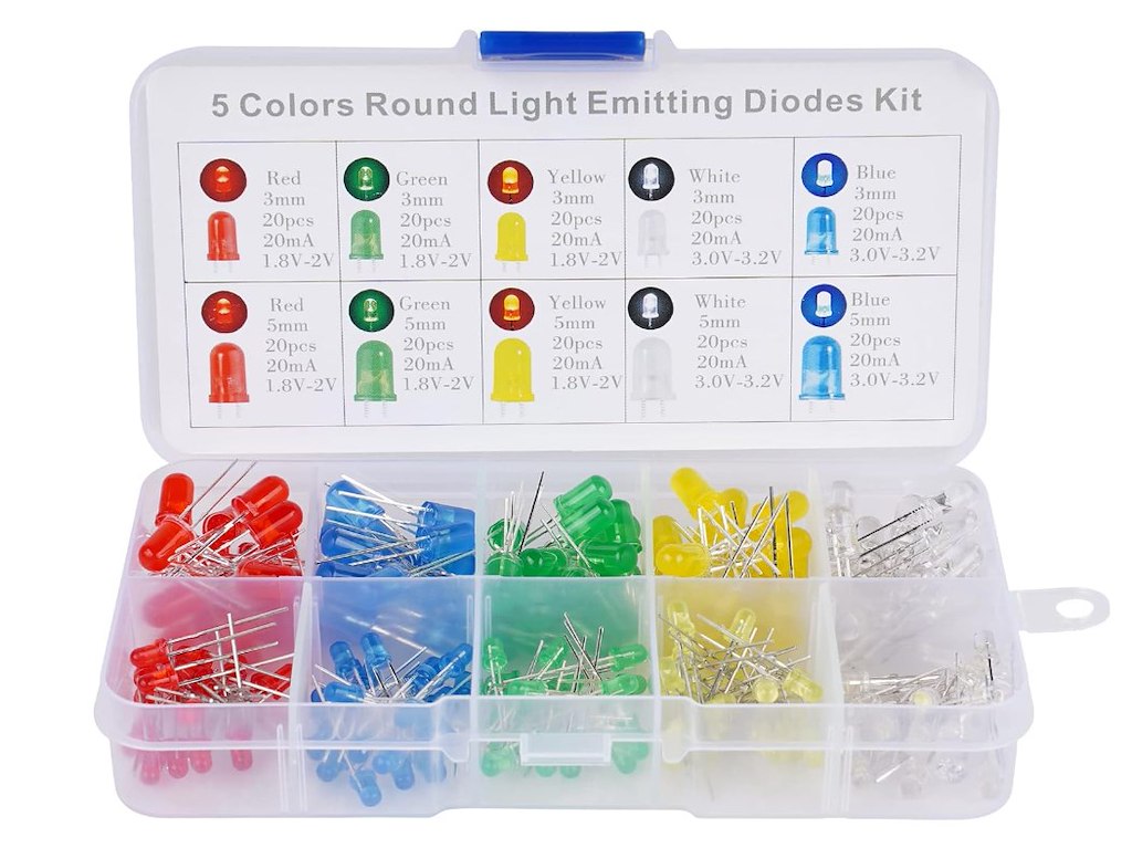 Set LED dioda 3mm i 5mm višebojne 200 u 1