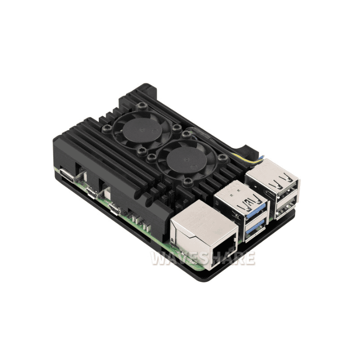 Raspberry PI 5 metalno kućište sa dva ventilatora