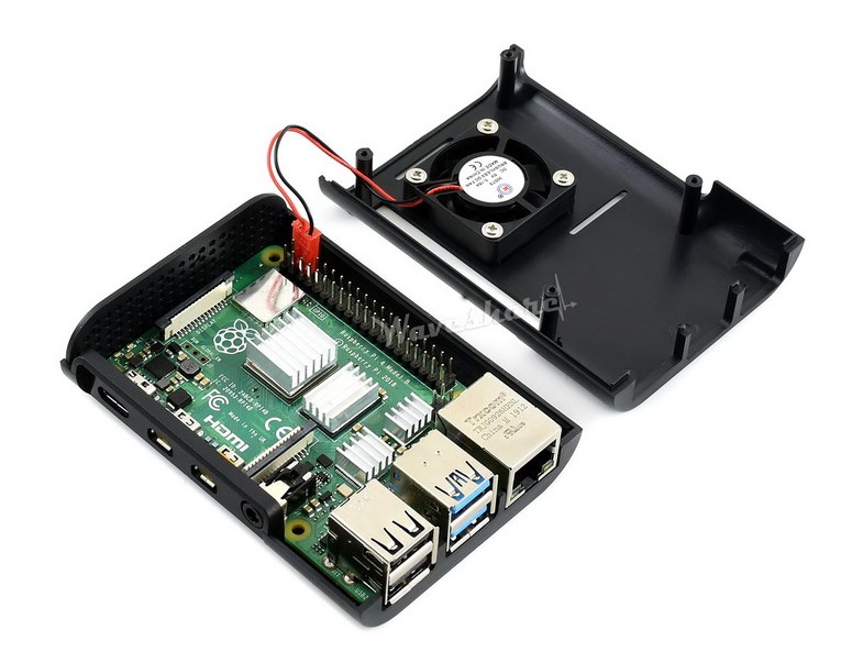 Kućište za RaspberryPi 4 B plastično sa aktivnim hladnjacima