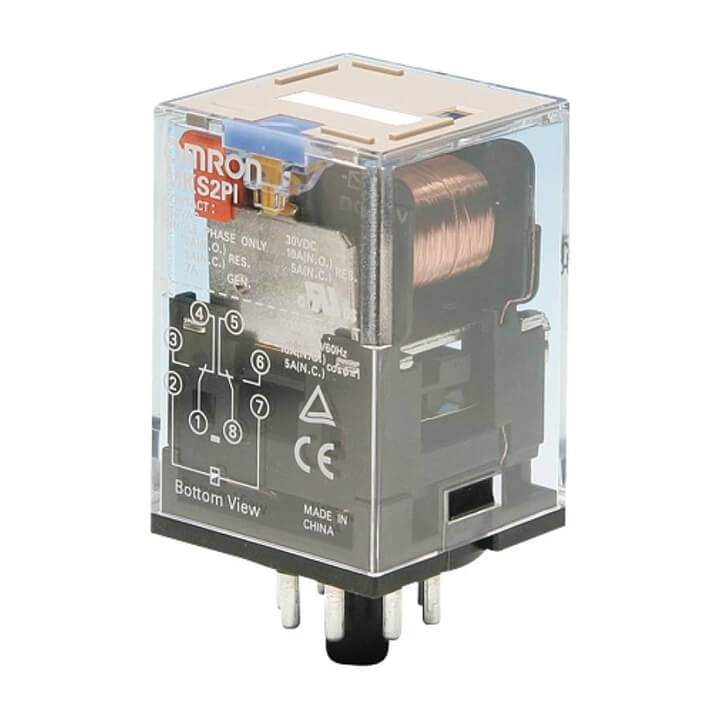 Relej MKS2PIN 24VDC 24V 10A 2x M+R sa mehaničkom indikacijom