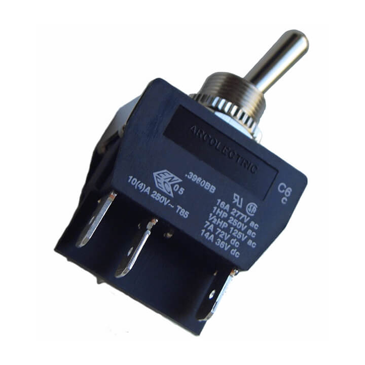 Prekidač kipp 10A/250V 2-pol 2-položaja (C3960BB) ON-ON fi=12.7mm