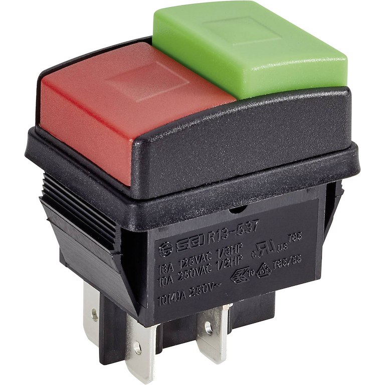 Taster prekidač TC-R13-537A B/R/G 250V AC 10A 2x ON/OFF