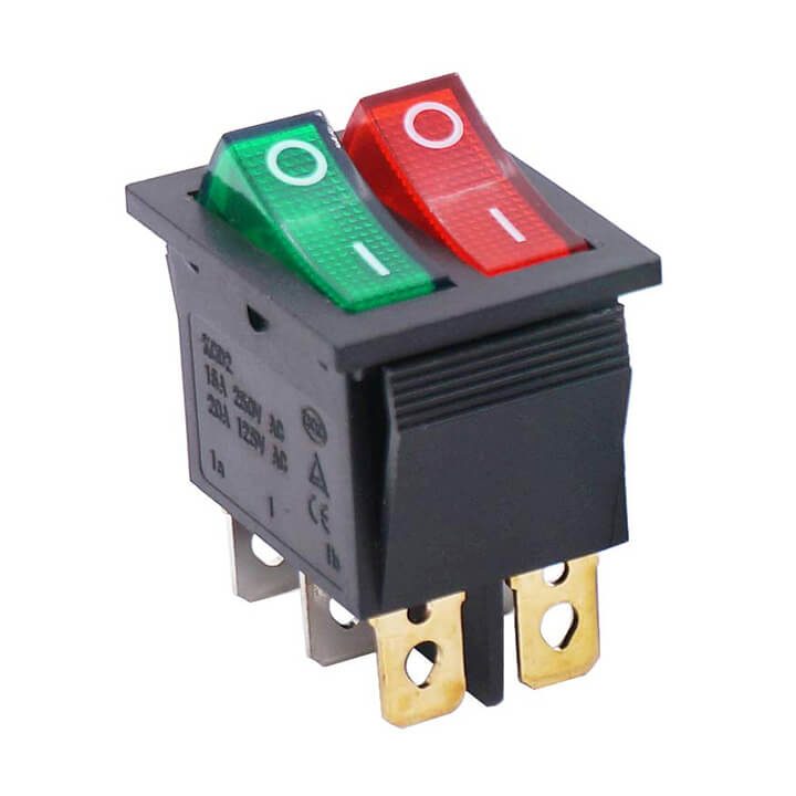 Prekidač wipp 2x15A/250V sa indikatorom zeleno / crveni