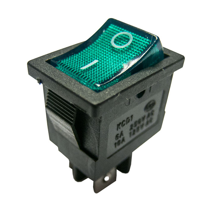 Prekidač wipp 6A/250V 2-pol sa ind zeleni