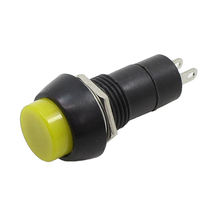 Taster prekidač plastični 3A/250V ?uti okrugli, fi=12mm