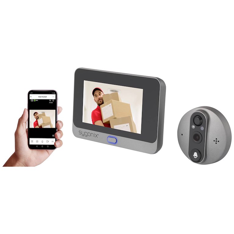 Sygonix IP video interfon sa WiFi kamerom i unutrašnjim panelom, sivi
