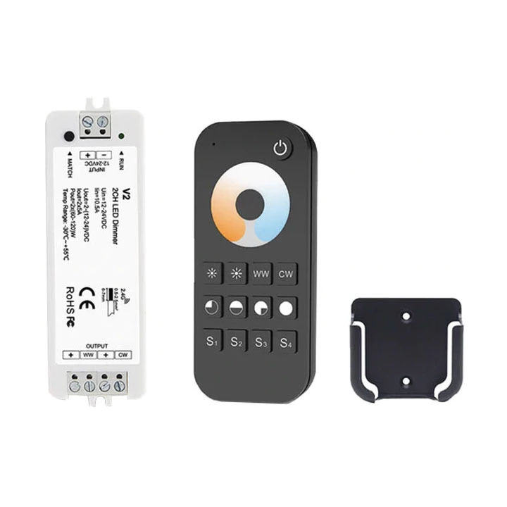 LED kontroler za belu topla/hladna sa daljinskim RF 2x5A 12/24VDC