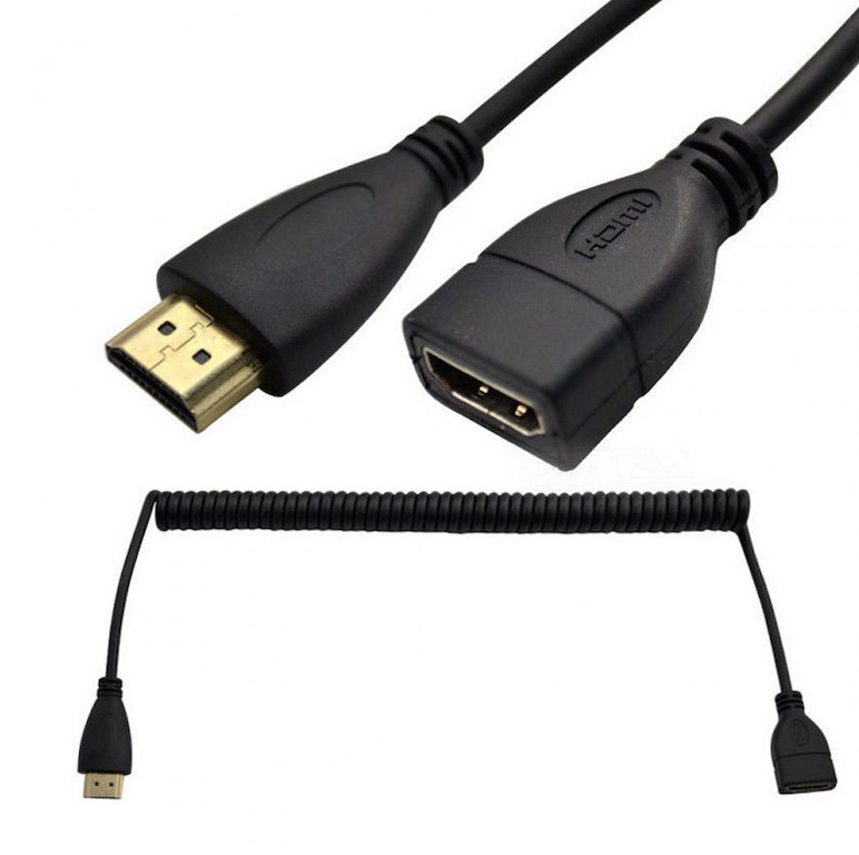 Kabl HDMI muški – HDMI ženski, produžni spiralni 1.5m