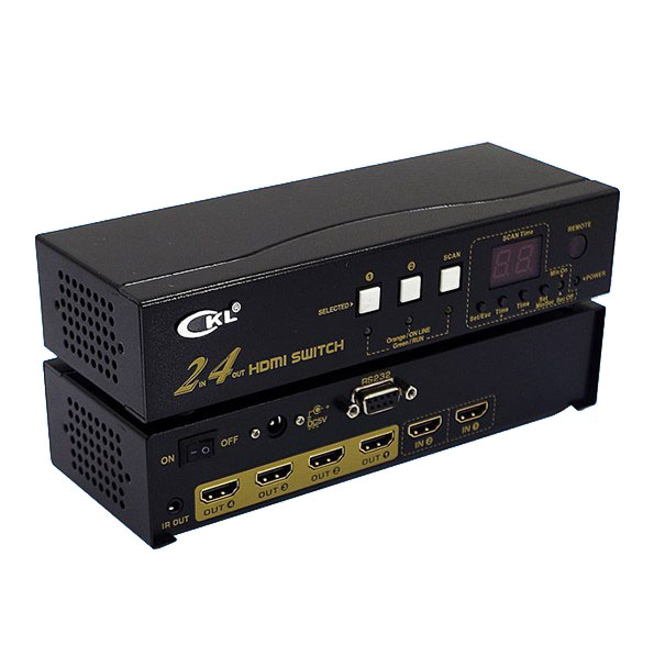 HDMI Matrix Switch/Splitter CKL 224H – 2 ulaza, 4 izlaza, Full HD, 3D, IR i RS232 kontrola