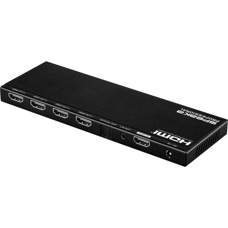 SpeaKa Professional HDMI Splitter 1×4 – Razdelnik sa ugrađenim konverterom, 4K UHD