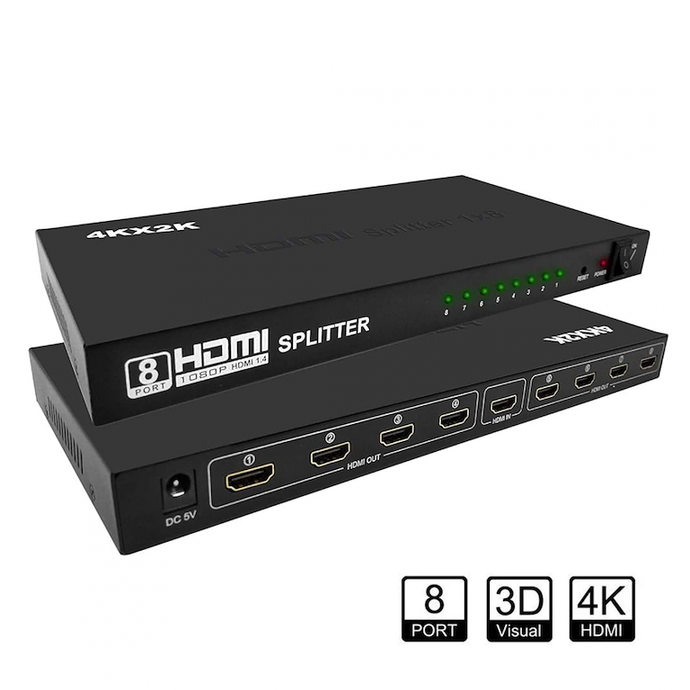 HDMI Switch/Splitter 8 porta UHD 4Kx2K 1080P 1.4