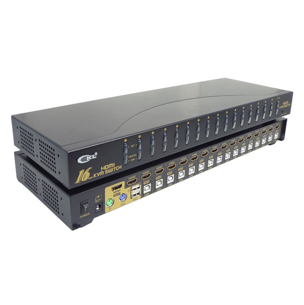 HDMI KVM Switch CKL-9116H – 16 portova, USB & HDMI, rack 19”, Full HD
