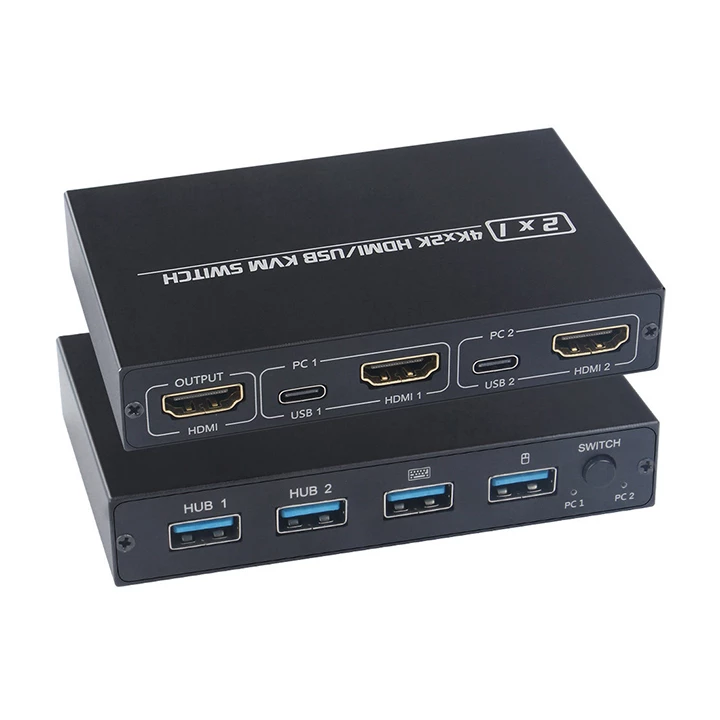 KVM Switch HDMI + USB – Preklopnik za 2 računara sa USB-C i HDMI portovima