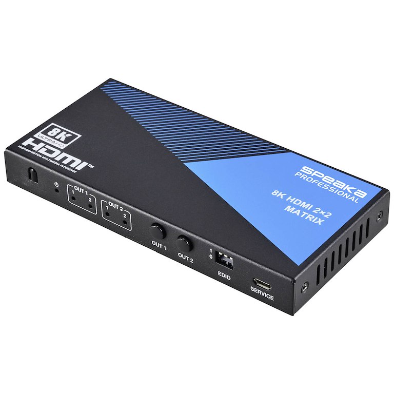 SpeaKa Professional HDMI Matrix Switcher 2×2 – Ultra HD 8K preklopnik i razdelnik