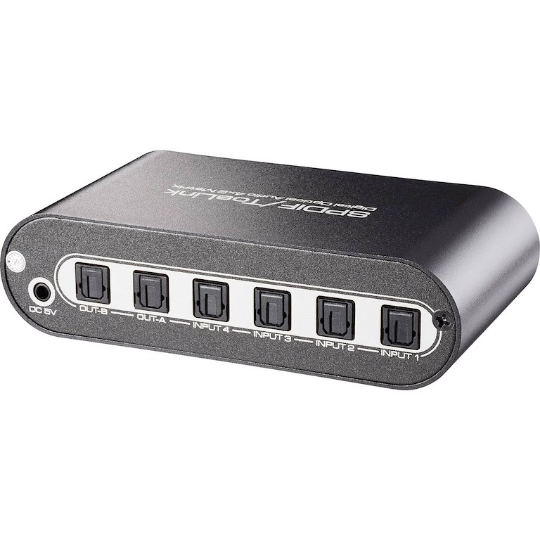 SpeaKa Professional Toslink Matrix Switcher 4×2 – Optički audio preklopnik sa daljinskim upravljačem