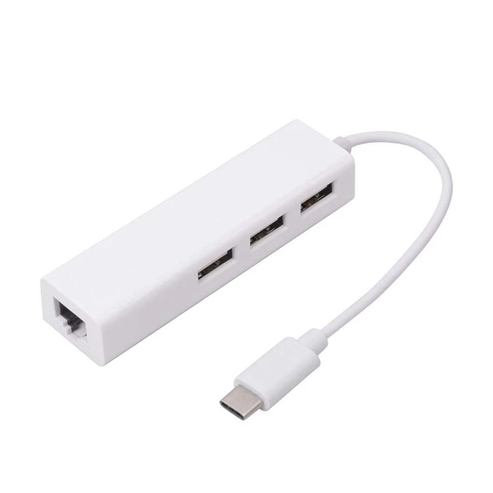 Kabl HUB Type C 3.1 muški – 3xUSB 2.0 ženski + RJ45 F, 0.2m