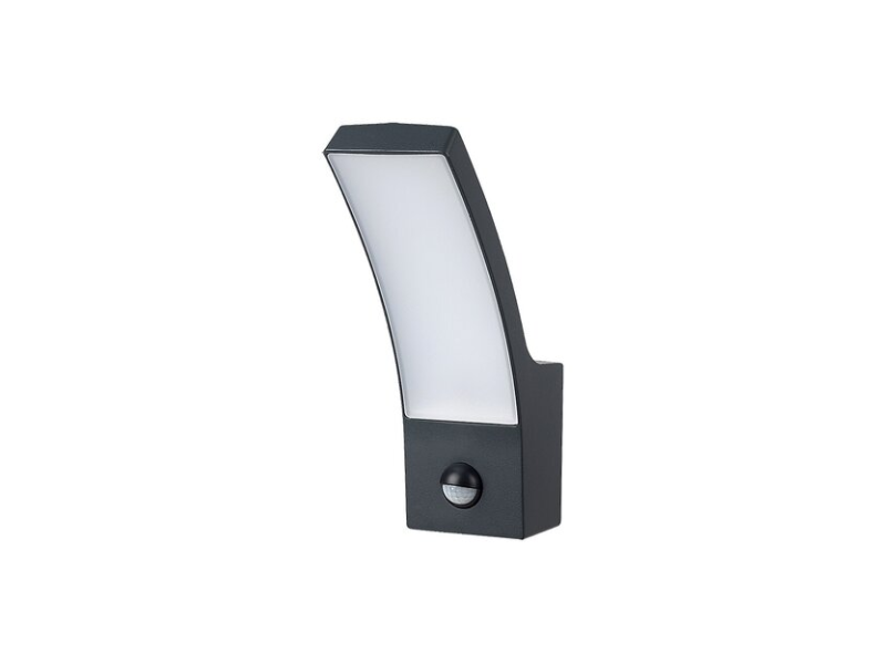 LAMPA ZIDNA LED 12W SA SENZOROM,ANTRACIT,IP44,800LM,3000K,RAB 7505