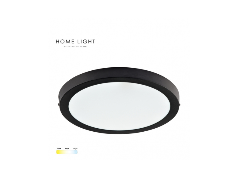 LED PANEL CRNI NADGRADNI KRUG 24W CCT 3000/4000/6000K