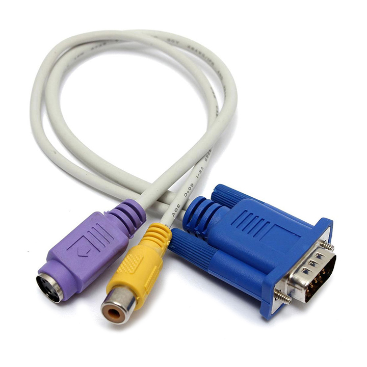 Kabl VGA muški – RCA ženski + SVHS ženski, 0.2m