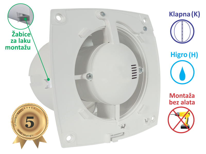 VENTILATOR KUPATILSKI MTG A100MX-H