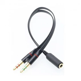 Kabl 3.5mm 4-pol ženski – 2×3.5mm stereo muški, 0.2m