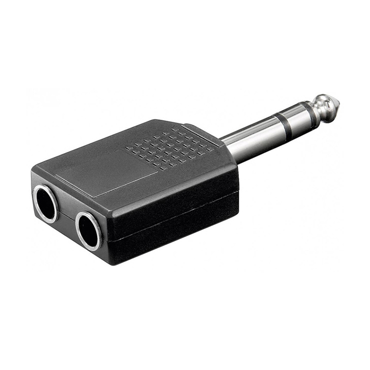 Adapter 6.3mm Stereo muški – 2×6.3mm Stereo ženski