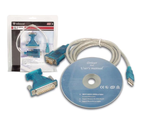 Kabl USB muški – D-Sub 09 + D-Sub 25 (RS232), 1.7m