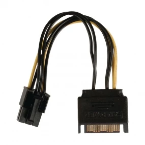 Kabl PC Napojni 6pol PCI express ženski – Napojni SATA muški, 0.15m