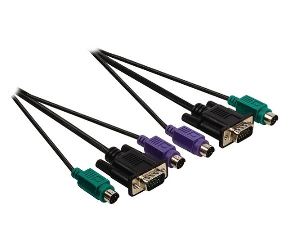 Kabl KVM VGA muški + 2xPS2 muški – VGA muški + 2xPS2 muški, 2m