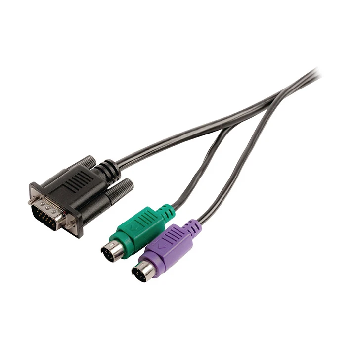 Kabl KVM VGA muški + 2xPS2 muški – VGA ženski + 2xPS2 muški, 2m