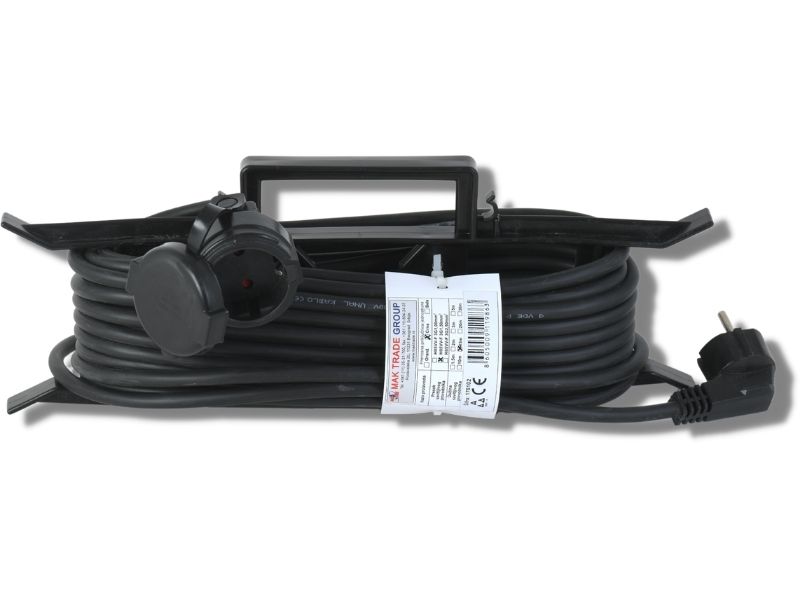 PRENOSNA PRIKLJUČNICA JEDNOSTRUKA H05VV-F 3G1,5MM2 15M CRNA SA MOTALICOM
