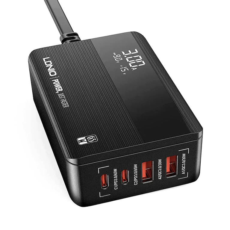 USB HUB Type C LDNIO A4808Q, QC4+, PD3.0, LED 70W