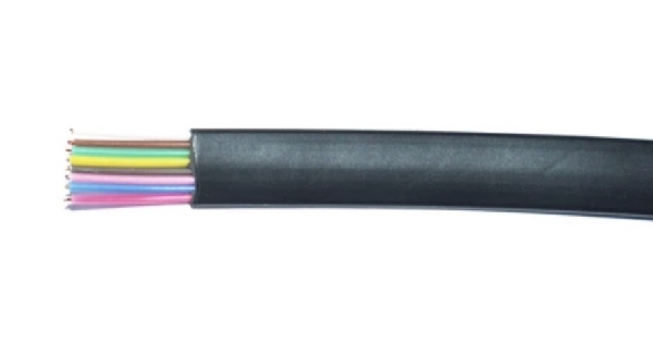 Provodnik telefonski pljosnati 8-žilni crni, AWG28, bakarni provodnik