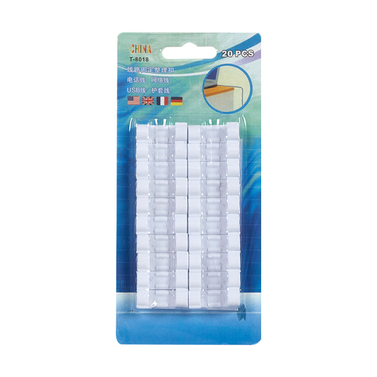 Nosač kablova 30x10mm samolepljivi beli set 20 u 1